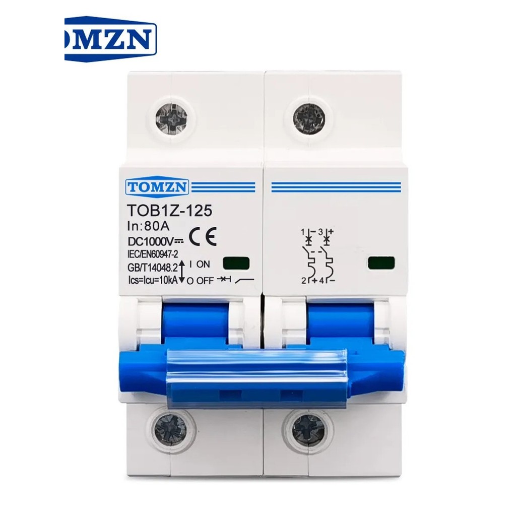 Jual MCB DC 2P 80A 100A 125A DC 600 V MCB Circuit Breaker untuk Sistem ...