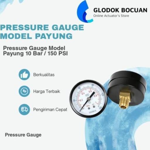 Jual MANOMETER PRESSURE GAUGE RANGE 0-1 MPA 0-10 BAR 150 PSI MODEL ...