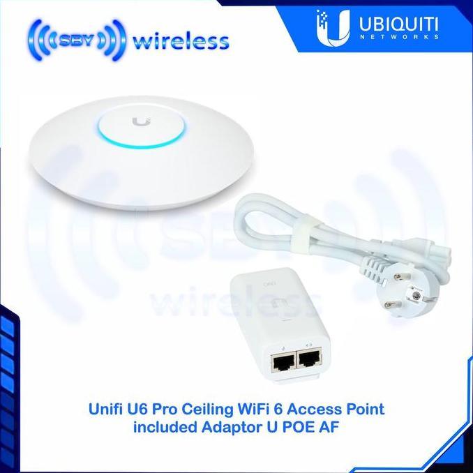 Jual BEBAS ONGKIR - UniFi U6-Pro UBNT WIFI 6 Ceiling Access Point included Adaptor U-POE-AF ...