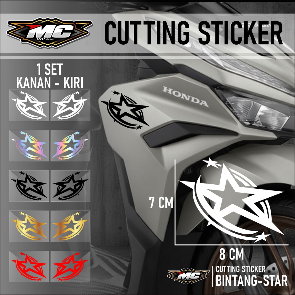 Jual 1 SET isi 2 Pcs ( Kanan Kiri ) - Sticker cutting bintang bulat ...
