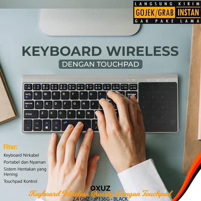 Jual HARGA DISC - QXUZ Keyboard Wireless QWERTY dengan Touchpad 2.4 GHz ...