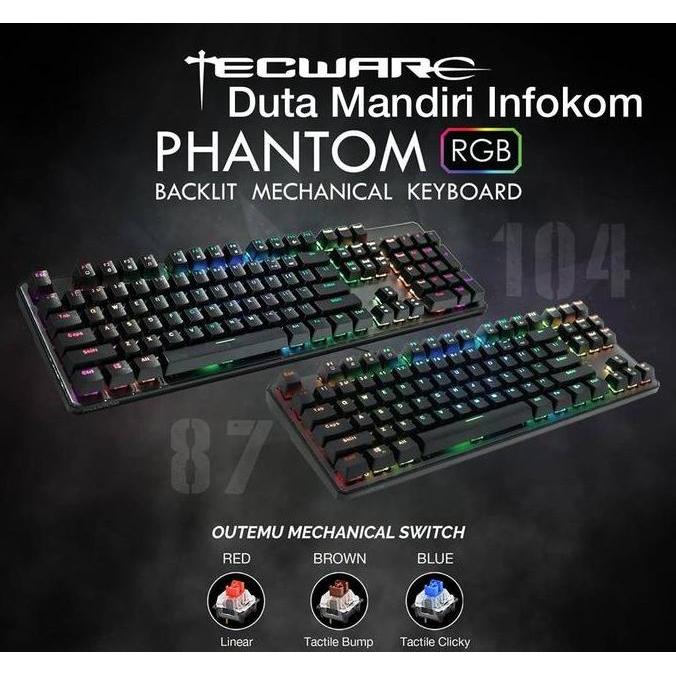 Jual Tecware Phantom 87 RGB - Mechanical Gaming Keyboard | Shopee Indonesia
