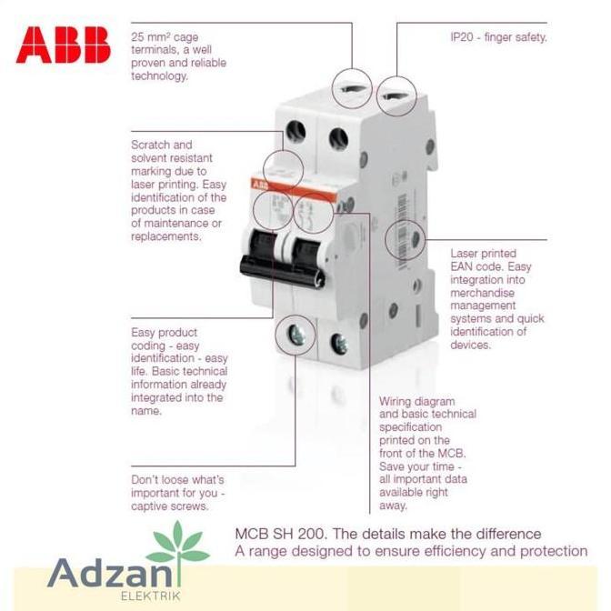 Jual Promo ABB MCB 3P 20A 6kA SH203-C20 2CDS213001R0204 Diskon | Shopee Indonesia
