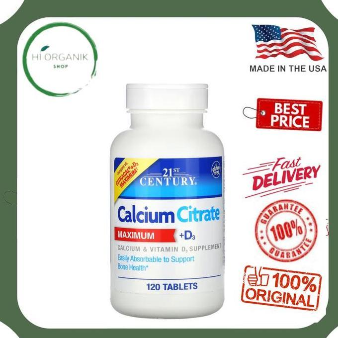 Jual 21St Century Calcium Citrate Maximum + D3 120 Tablets Original ...