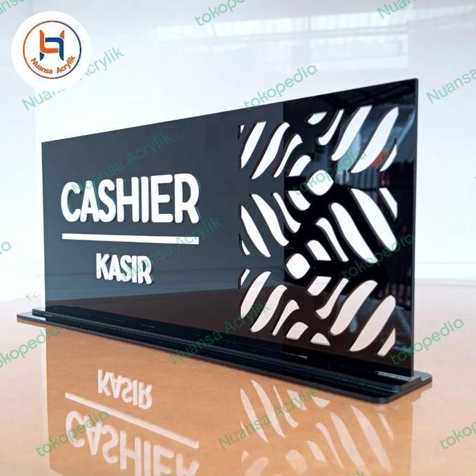 Jual Cashier / Kasir Signage Standing Acrylik Timbul + Bolong, Motif ...