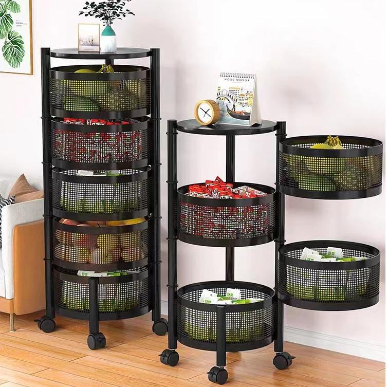 Jual Rak Troli Susun Putar Besi Dapur Serbaguna Tingkat Model Bulat ...
