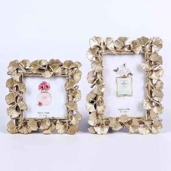 Jual Bingkai Foto Vintage Daun Emas Ukuran 4 inchi dan 6 inchi Resin ...