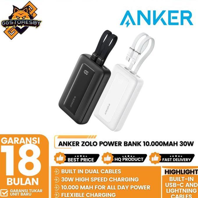 Jual ANKER ZOLO POWER BANK 10.000MAH 30W MAX FAST PORTABLE CHARGER WITH ...