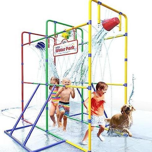 Jual Backyard Waterpark with Splash Wheel, Dump Buckets for Kids ...