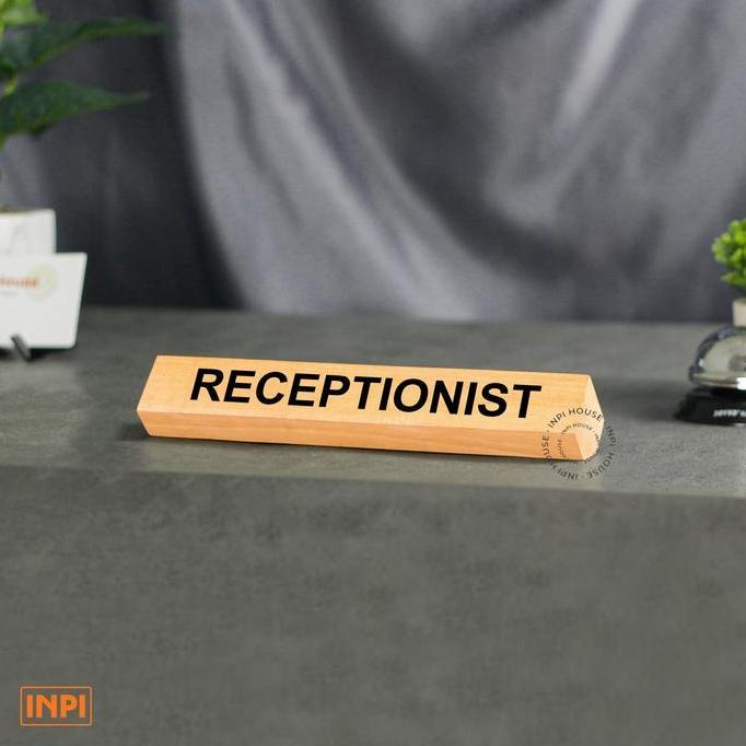 Jual Kinjana09 - Sign Receptionist Closed Penanda Meja Kayu Sticker ...