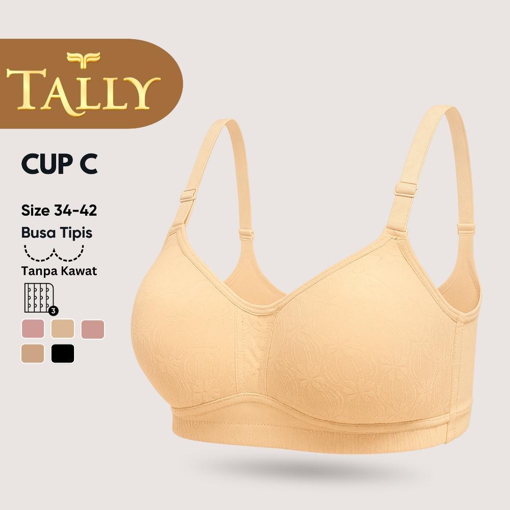 Jual TALLY Bra Tanpa Kawat Busa Tipis Bahan Katun CUP C Kait 3 Bra ...