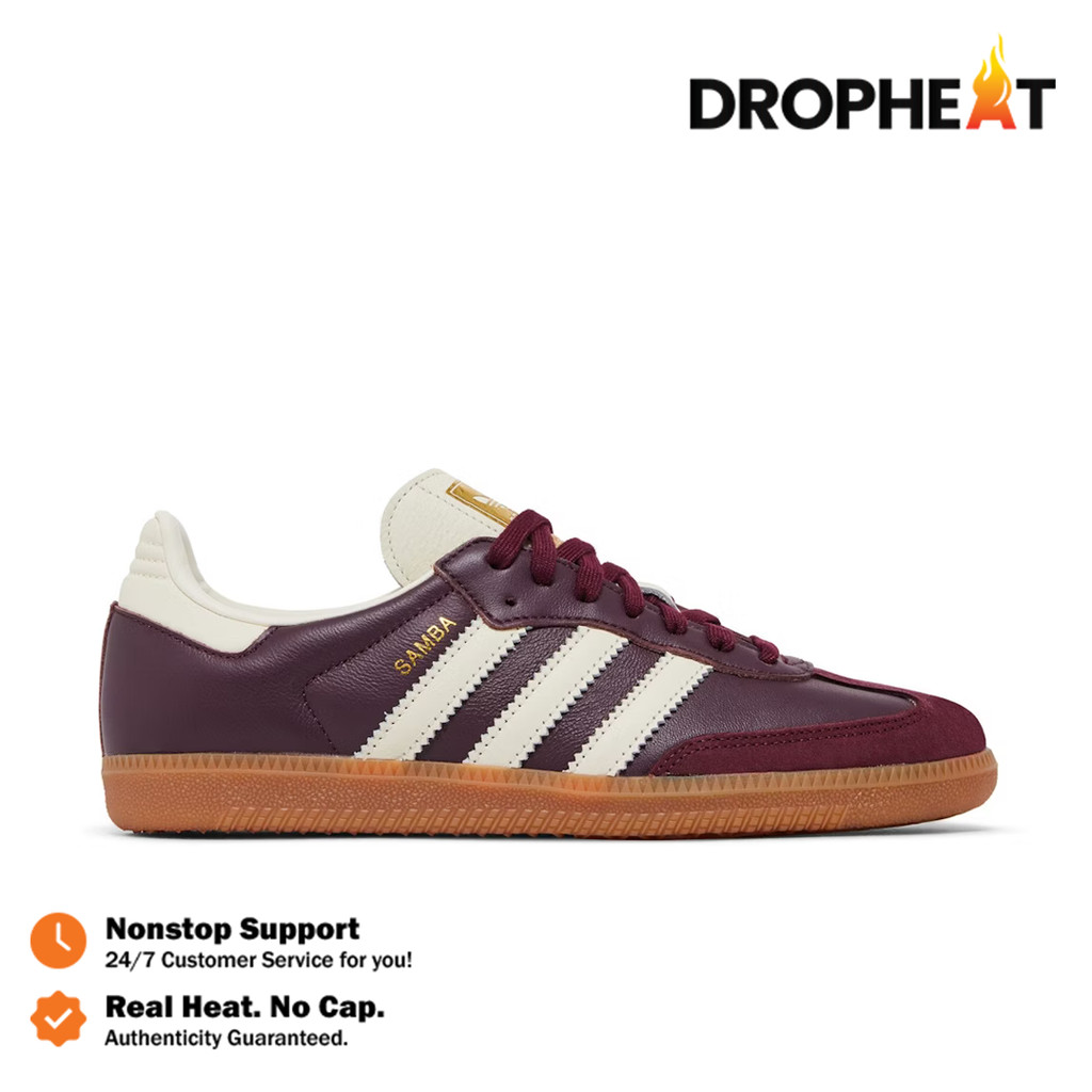 Jual Sepatu Adidas Samba OG Burgundy Maroon Sneakers Authentic | Shopee ...