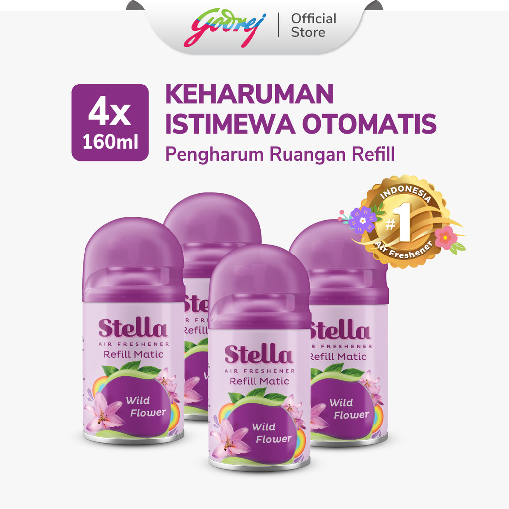 Jual Stella Refill Matic Wild Flower 4x 160ml - Refill Pengharum ...