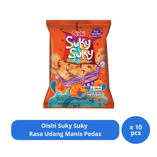 Jual Oishi Suky Suky Rasa Udang Manis Pedas 60 g x 10 pcs | Shopee ...