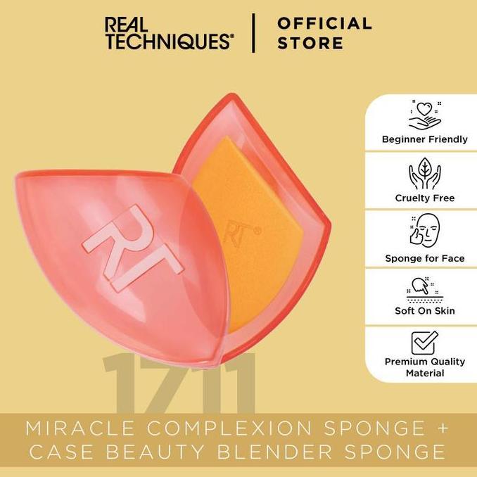 Jual Real Techniques Miracle Complexion Sponge + Travel Case 1711 ...