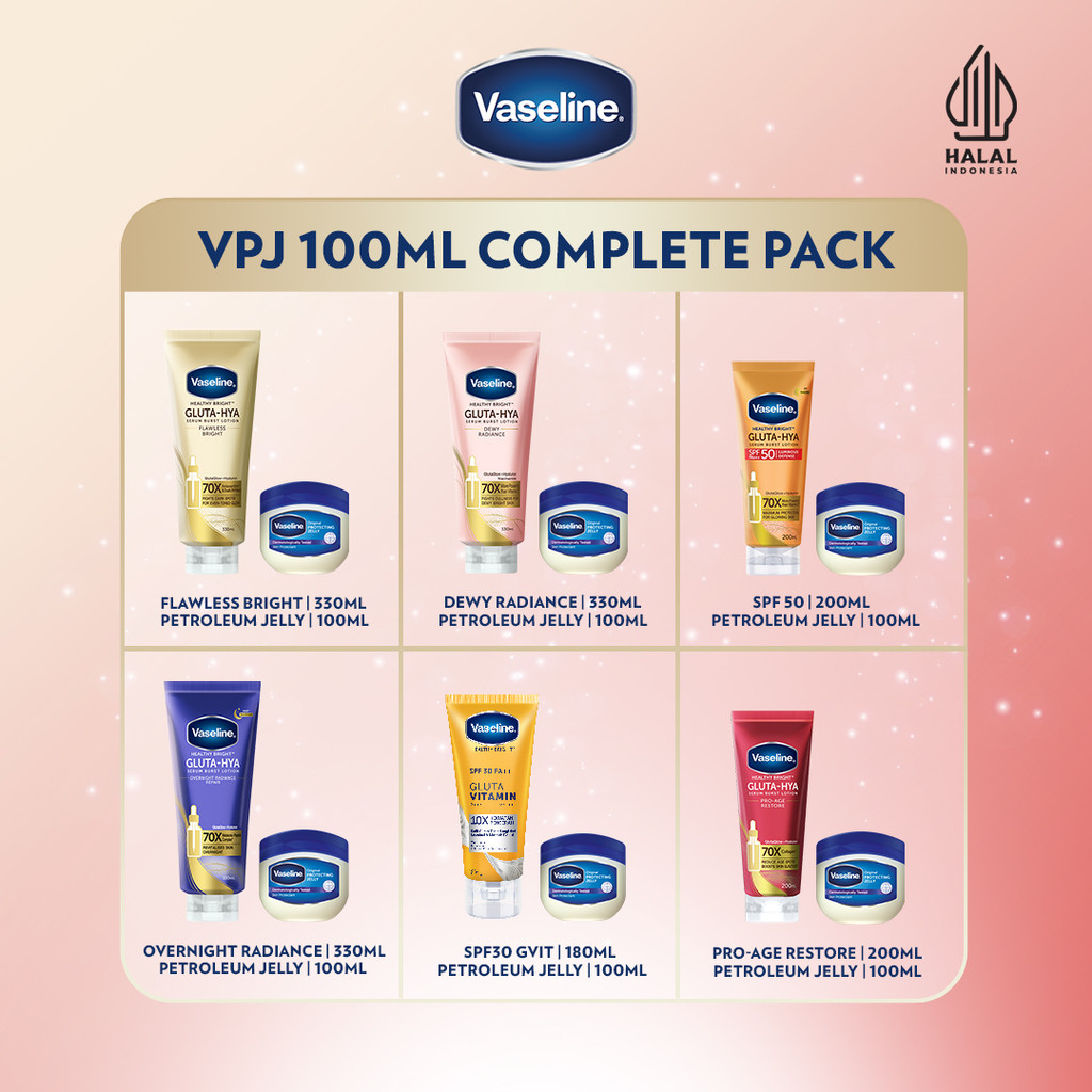 Jual Vaseline Repairing Petroleum Jelly 100ml Compelete Pack | Flawless ...