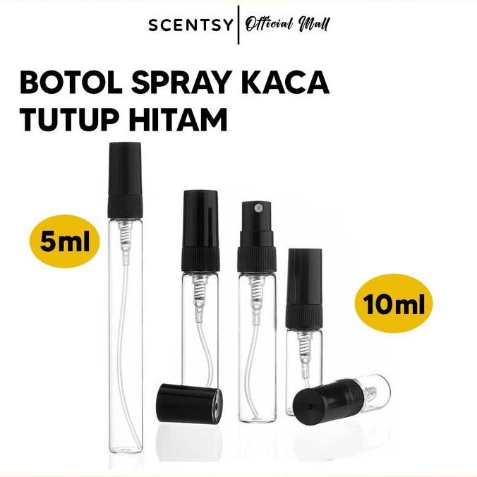 Jual Botol Spray Kaca Mini 2 5 10 ML Tutup Hitam Botol Parfum Refill ...