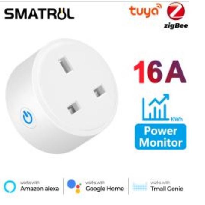 Jual KIATO- SMATRUL Stop Kontak Smart Colokan United Kingdom 16A Tuya Power Monitor Zigbee ...