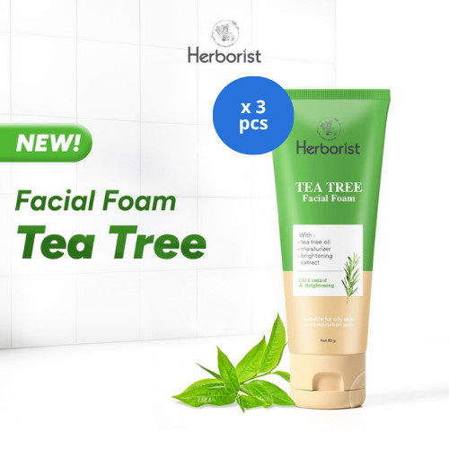 Jual Herborist Facial Foam Tea Tree Oil 80g - Sabun Cuci Muka Jerawat ...