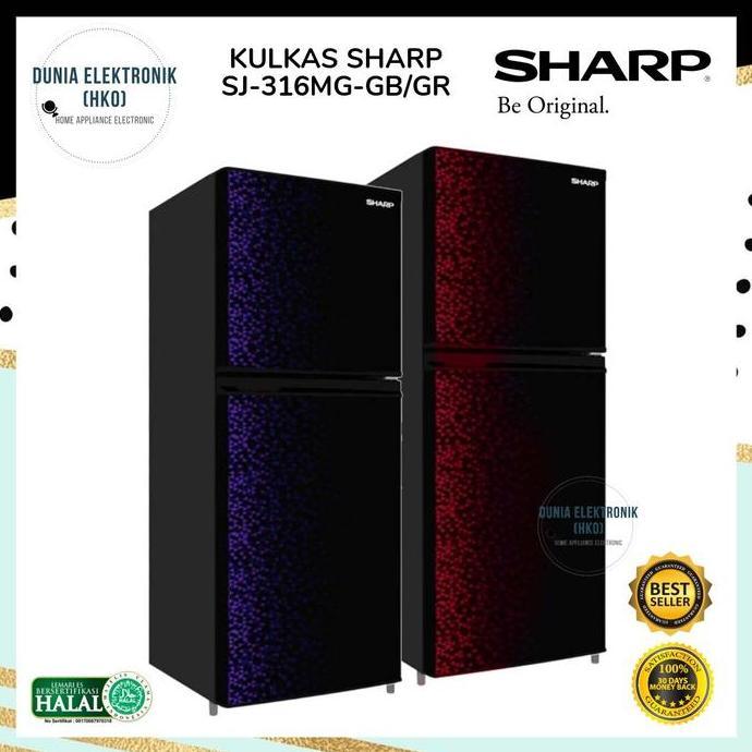 Jual KULKAS SHARP SJ 316 MG SJ316MG LEMARI ES 2 PINTU LOW WATT 256 ...