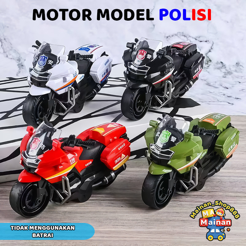 Jual TTTOY Mainan Motor Polisi Anak Diecast Tarik Bisa Jalan Sendiri ...