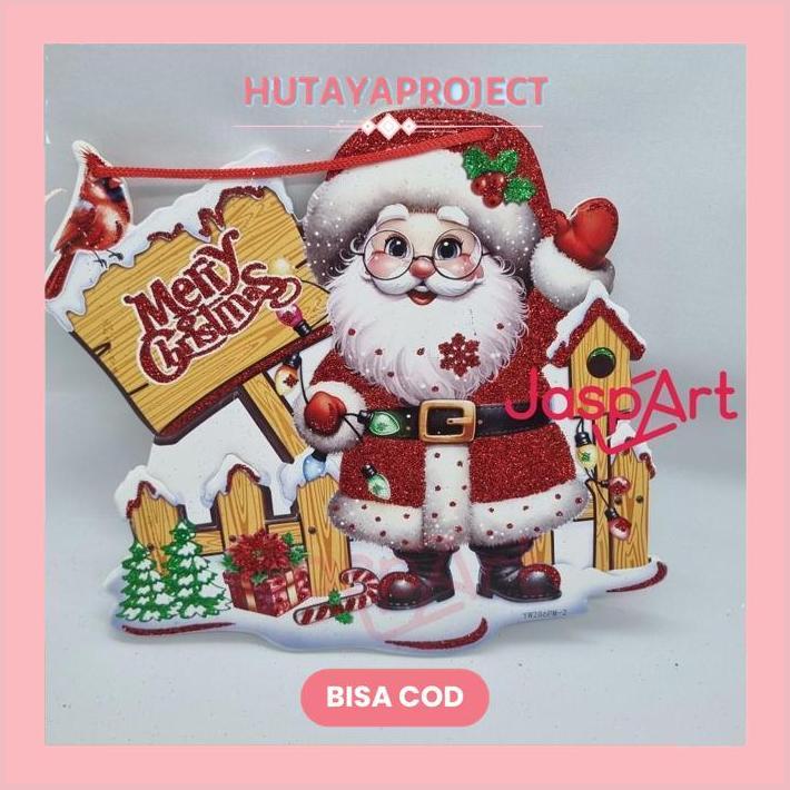 Jual gq-68 TEMPELAN Natal Merry Christmas Banner Natal Gantungan Pintu ...