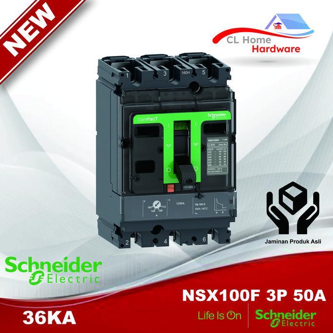 Jual Murah MCCB 3P 50A NSX100F C10F3TM050 3 PHASE 50 AMPERE SCHNEIDER 3 ...