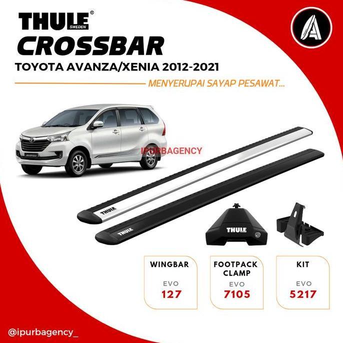 Jual THULE CROSS BAR EVO CLAMP 7105 SET: TOYOTA AVANZA/XENIA 2012 ...