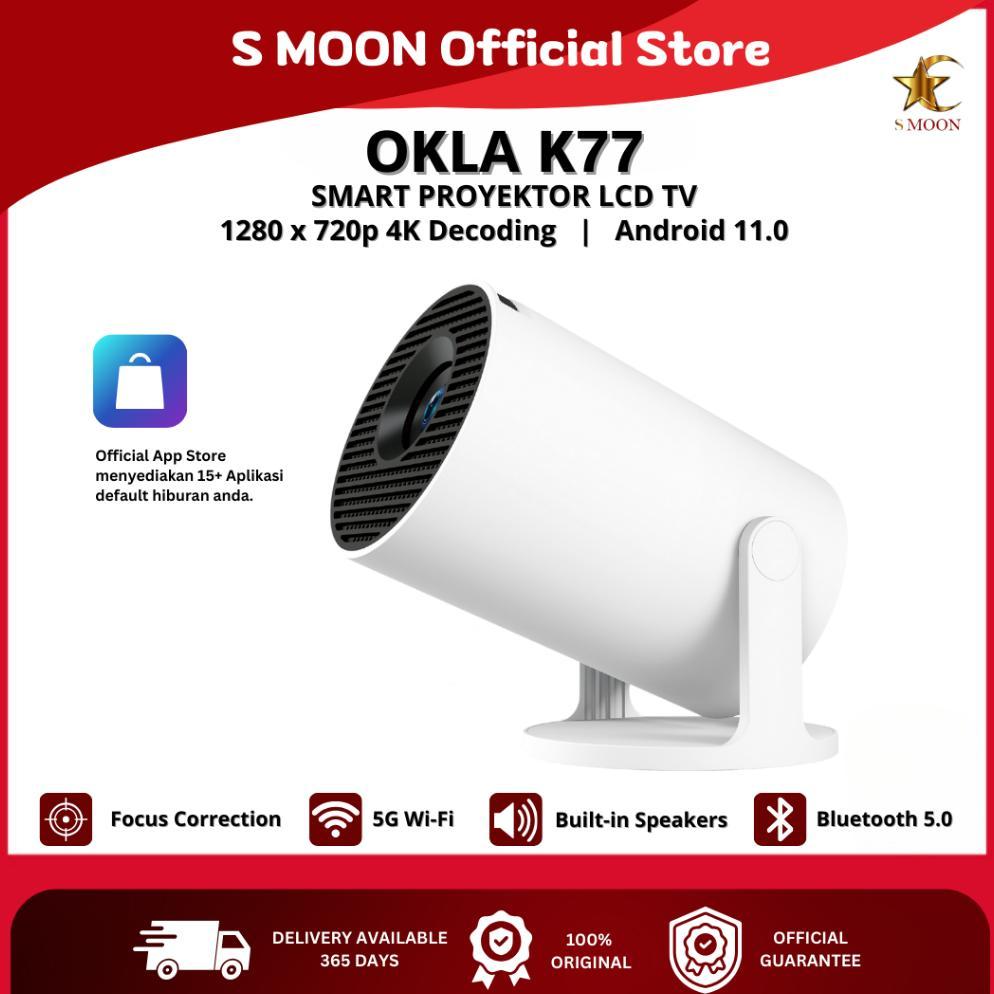 Jual OKLA K77 X SMOON SMART PROYEKTOR TV - 200 LUMENS - WIFI - ULTRA HD ...