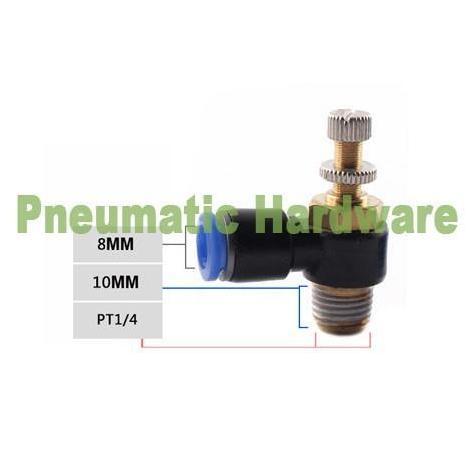 Jual 8mm 1/4 " Fitting pneumatic Flow Speed Control Valve Controller ...