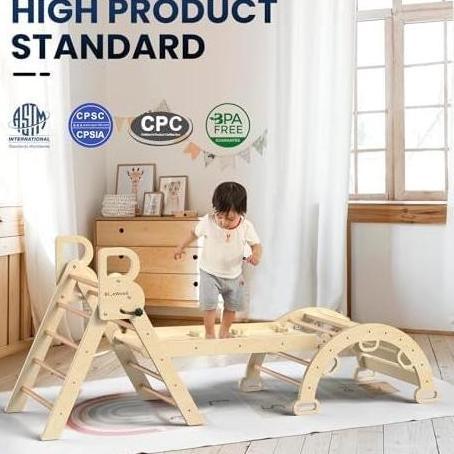 Jual BlueWood Pikler Triangle Set 7in1 Foldable Baby Climbing Toys ...