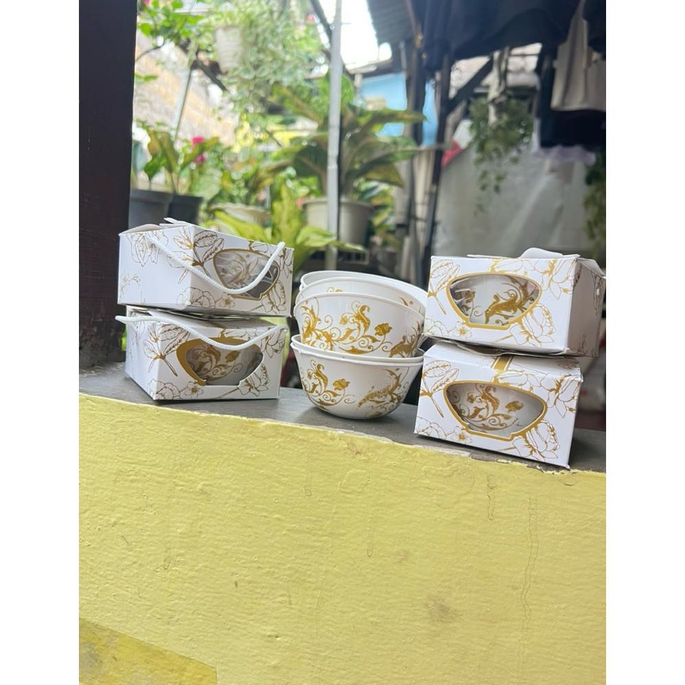 Jual ( Isi 100pcs ) Souvenir Mangkok Batik Gold Kemasan Box Gold Mewah ...