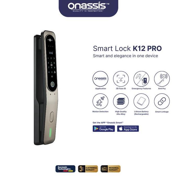 Jual Onassis Smart Lock K12 Pro dengan 3D Face ID RFID Card Password ...