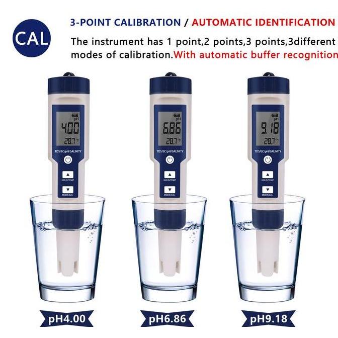 Jual Multifunction Water Quality Tester Ph/ Tds/Ec /Salinity Tester Lcd ...