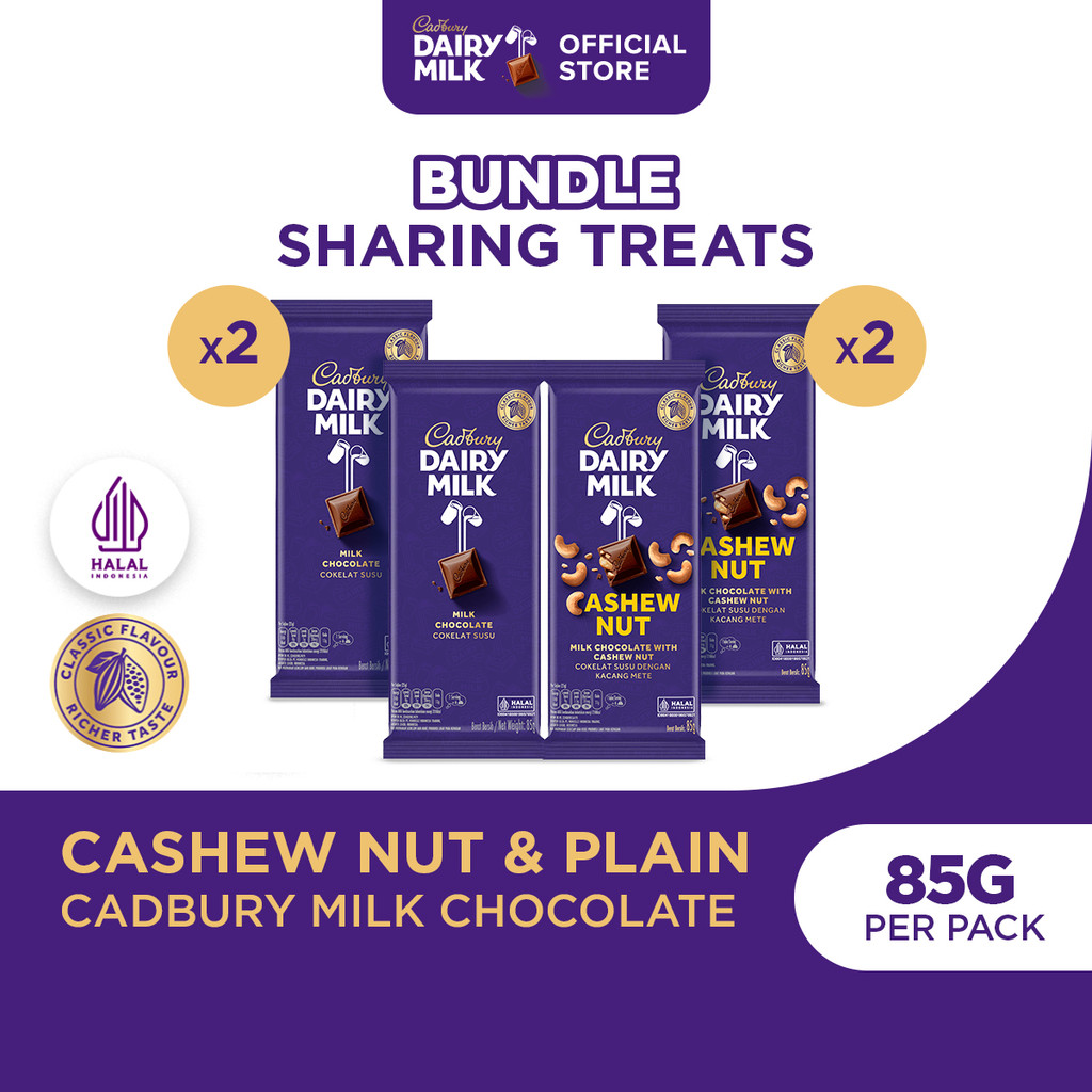 Jual Bundle Sharing Treats 85g (Paket isi 4), Cadbury Dairy Milk ...