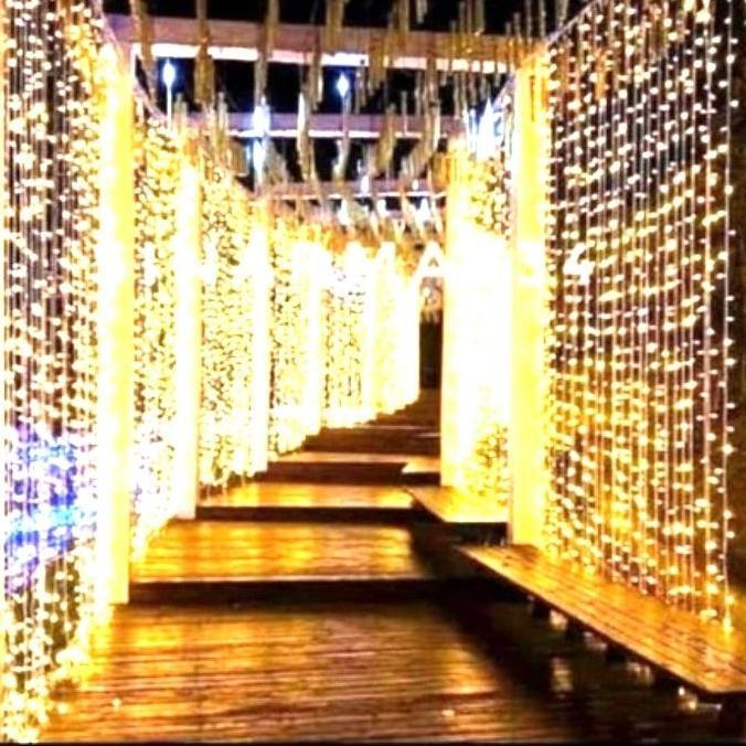 Jual Lampu Natal Tirai 3x3 M Lampu Tumblr Backdrop Wedding Gorden ...