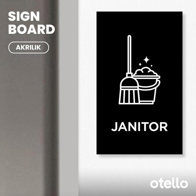 Jual Officeqyu- Sign Papan Nama Ruang Janitor | Papan Tanda Label ...