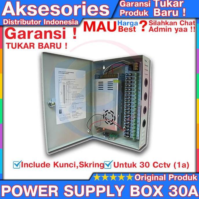Jual Power Supply / PSU Box 30A 12V CCTV Dilengkapi Kunci & Sekring ...
