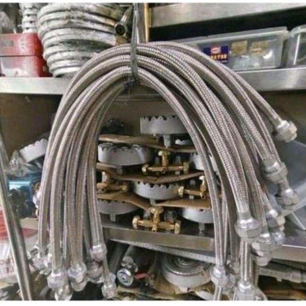 Jual Selang Gas Flexible steinless 1/2" inch + Watermur besi | Shopee ...