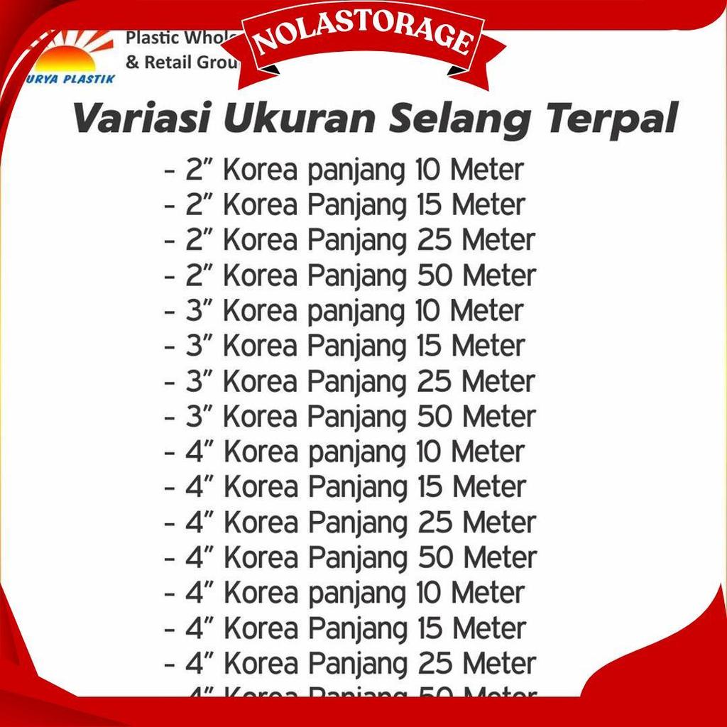 Jual Selang Terpal Plastik Korea 3 Dim / 3 Inch 15 Cm Berbagai Ukuran ...