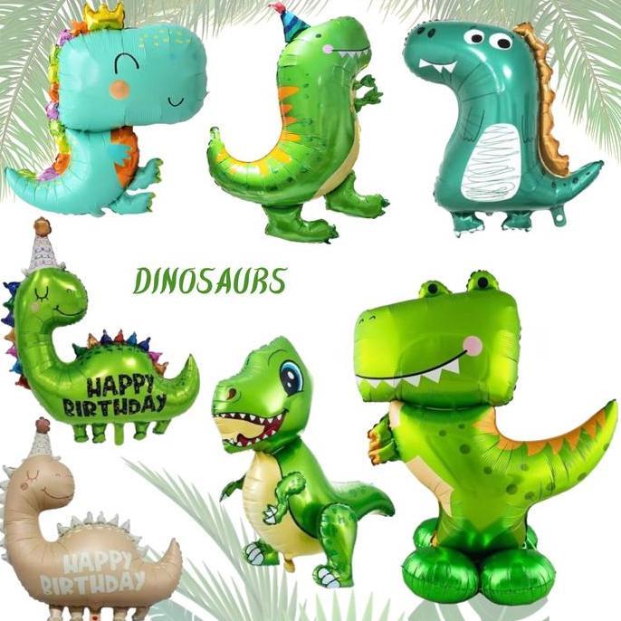 Jual Balon Foil Dinosaurus / Dino standing HBD balloon | Shopee Indonesia