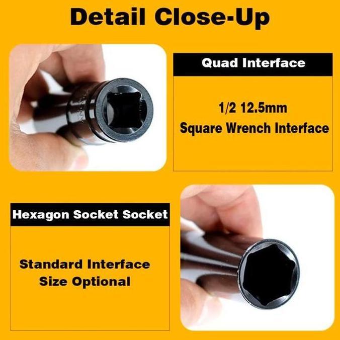 Jual Reaim Mata Socket Socket Extention Impact Socket 20 Pcs 1/2 Inch 8 ...