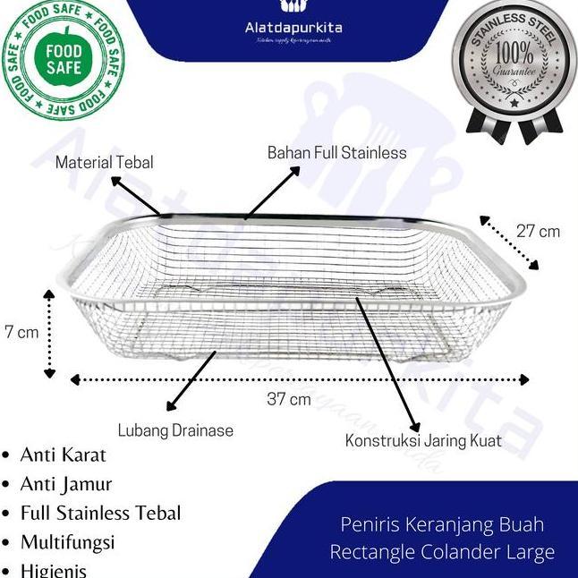 Jual Keranjang Peniris Makanan Strainer Food Colander Stainless Steel ...