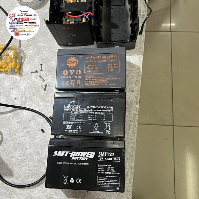 Jual Aki / Baterai smt ovo 12v 7,5Ah 7.5A persamaan Leoch DJW12-7.0 12V 7Ah Baterai UPS OVO NA ...