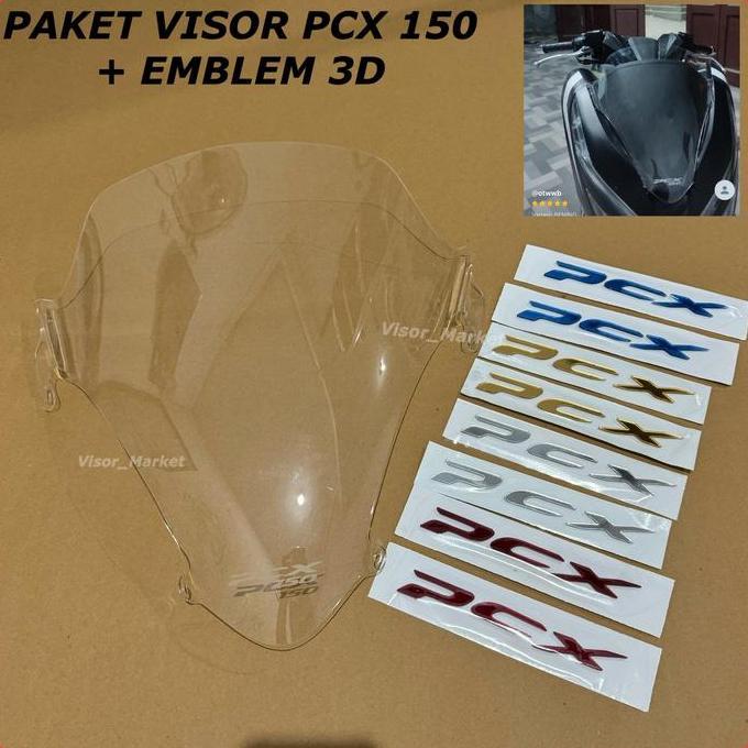 Jual DI153 - PAKET VISOR PCX 150 DAN EMBLEM PCX 3D TIMBUL BAHAN AKRILIK ...