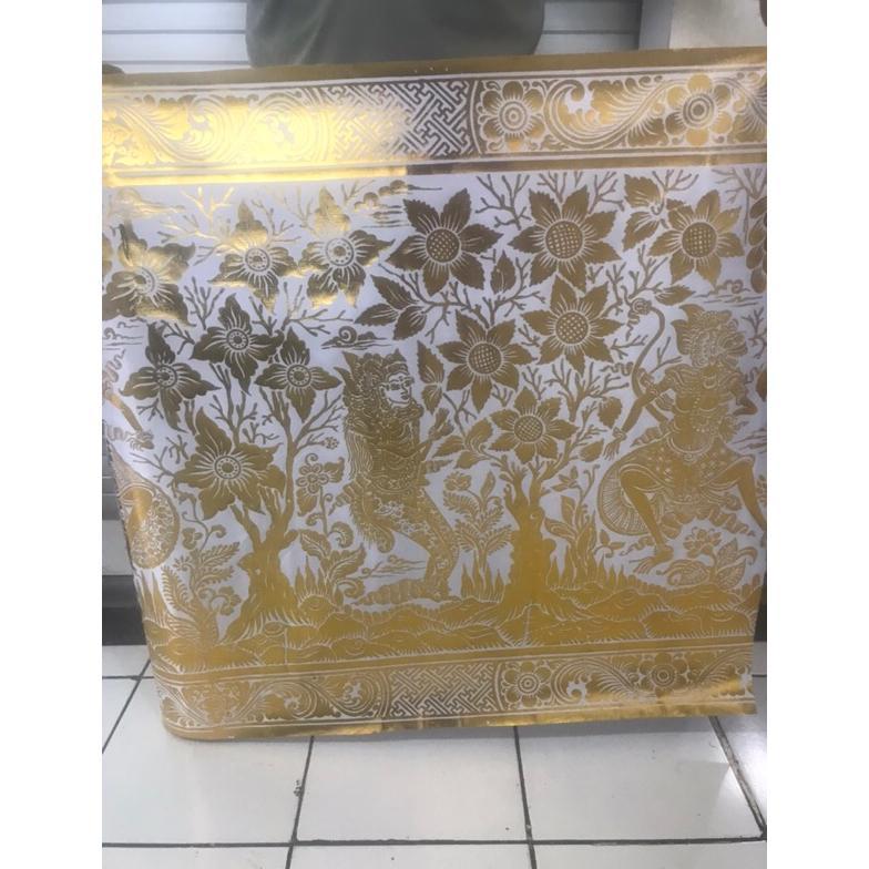 Jual [ anomancollection ] Kain prada halus bali motif wayang, untuk ...