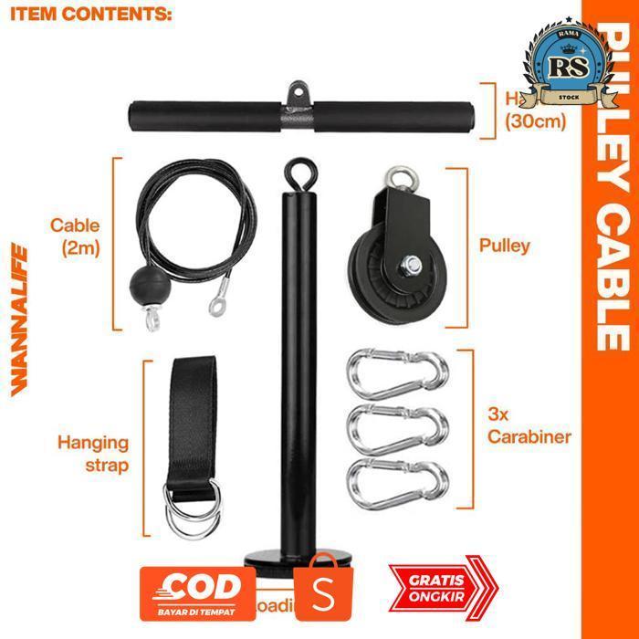 Jual re-65 WANNALIFE Pulley Cable System Set | Katrol Fitness Gym Mesin ...