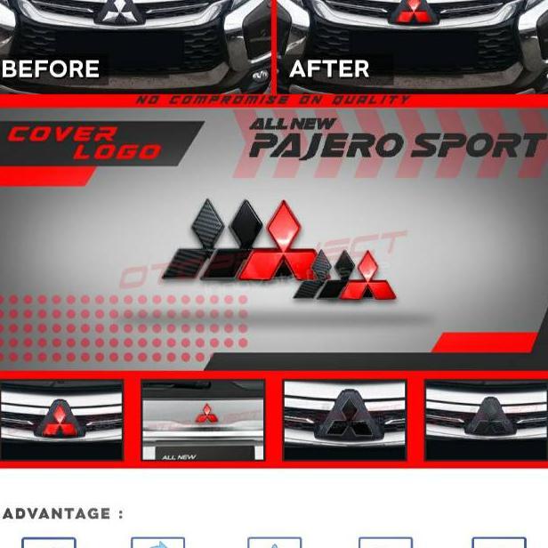Jual Otoproject Logo Emblem Depan Belakang All New Pajero Sport 2016 ...