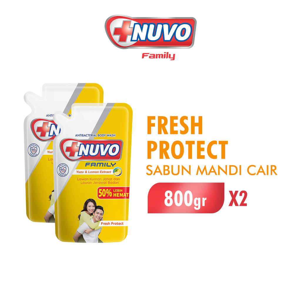 Jual Nuvo Family Sabun Mandi Cair Kuning Fresh Protect Pouch 800 gr x2 ...