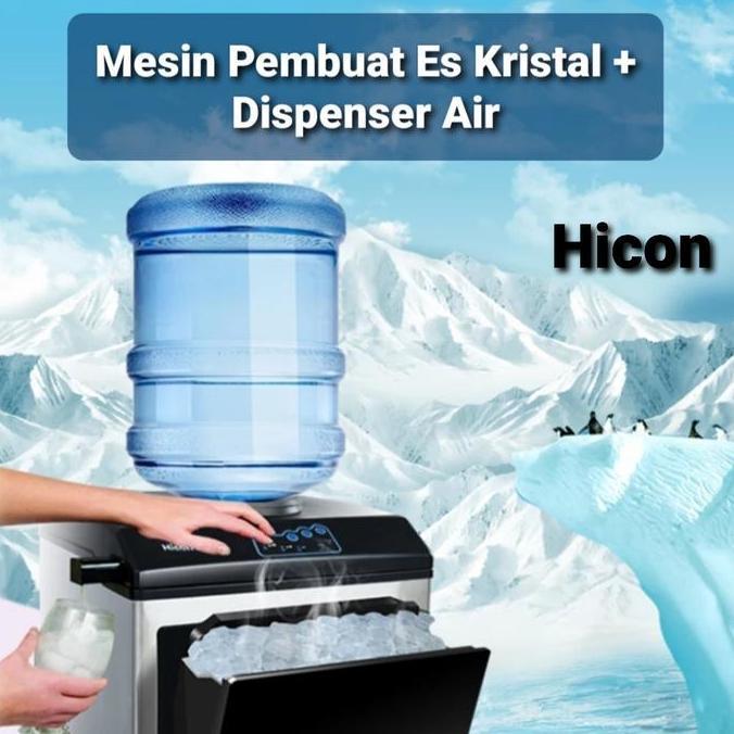 Jual Mesin Pembuat Es Batu Kristal Dispenser Air Ice Maker Cube Cafe ...